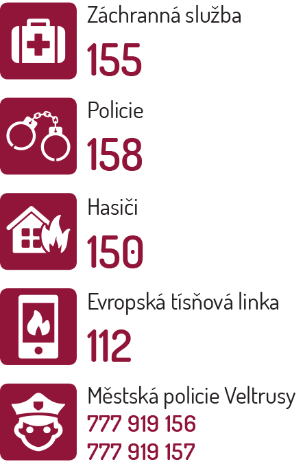 Důležitá telefonní čísla | Město Veltrusy